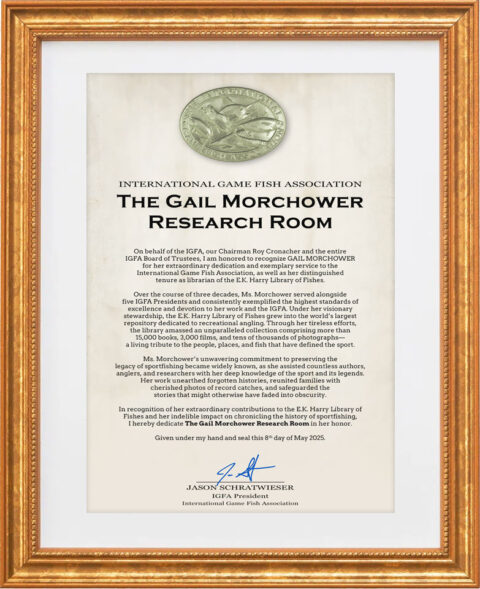 The Gail Morchower Research Room Dedication – International Game Fish ...